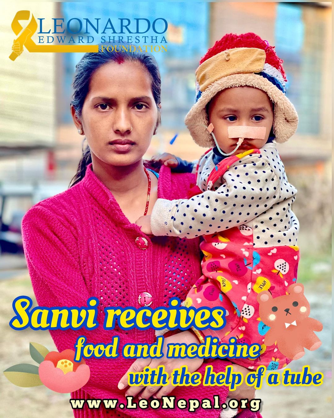 Sanvi receives food and medicine with the help of a tube | Leonardo ...